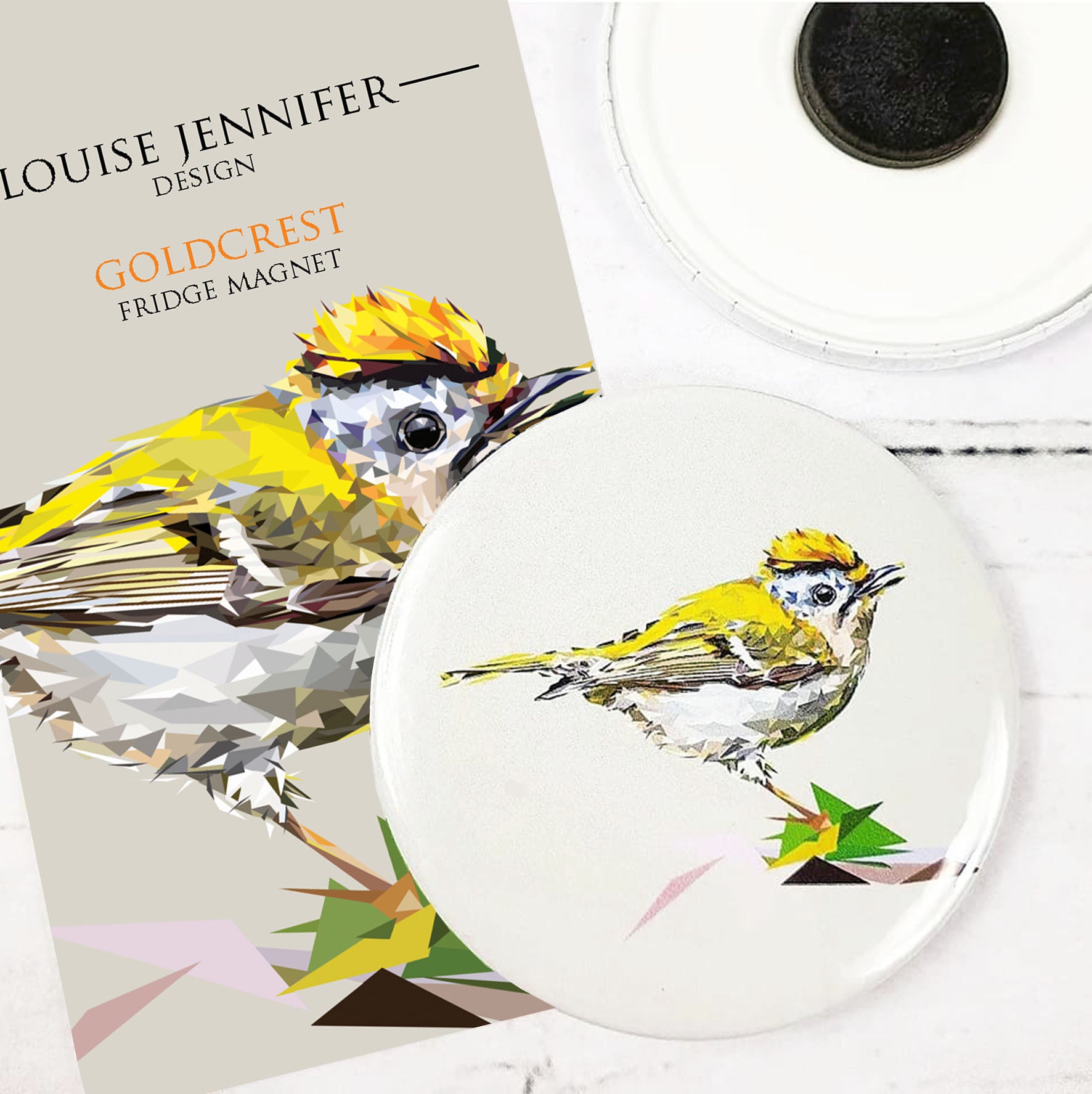GOLDCREST magnet – Louise Jennifer Design