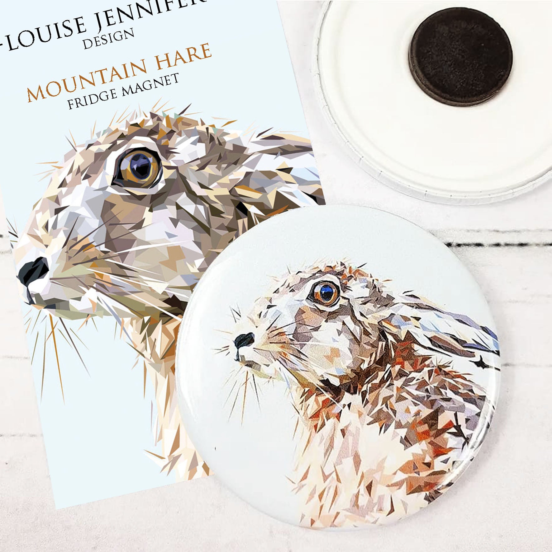 MOUNTAIN HARE magnet – Louise Jennifer Design