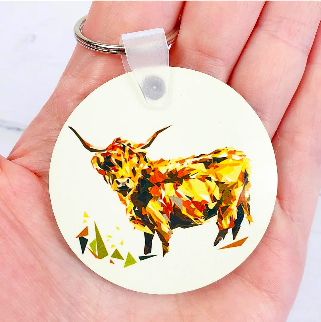 HIGHLAND COW keyring – Louise Jennifer Design