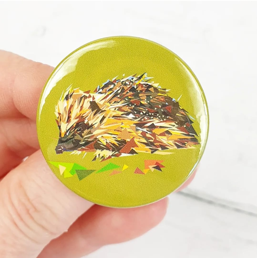 EUROPEAN HEDGEHOG pin badge – Louise Jennifer Design
