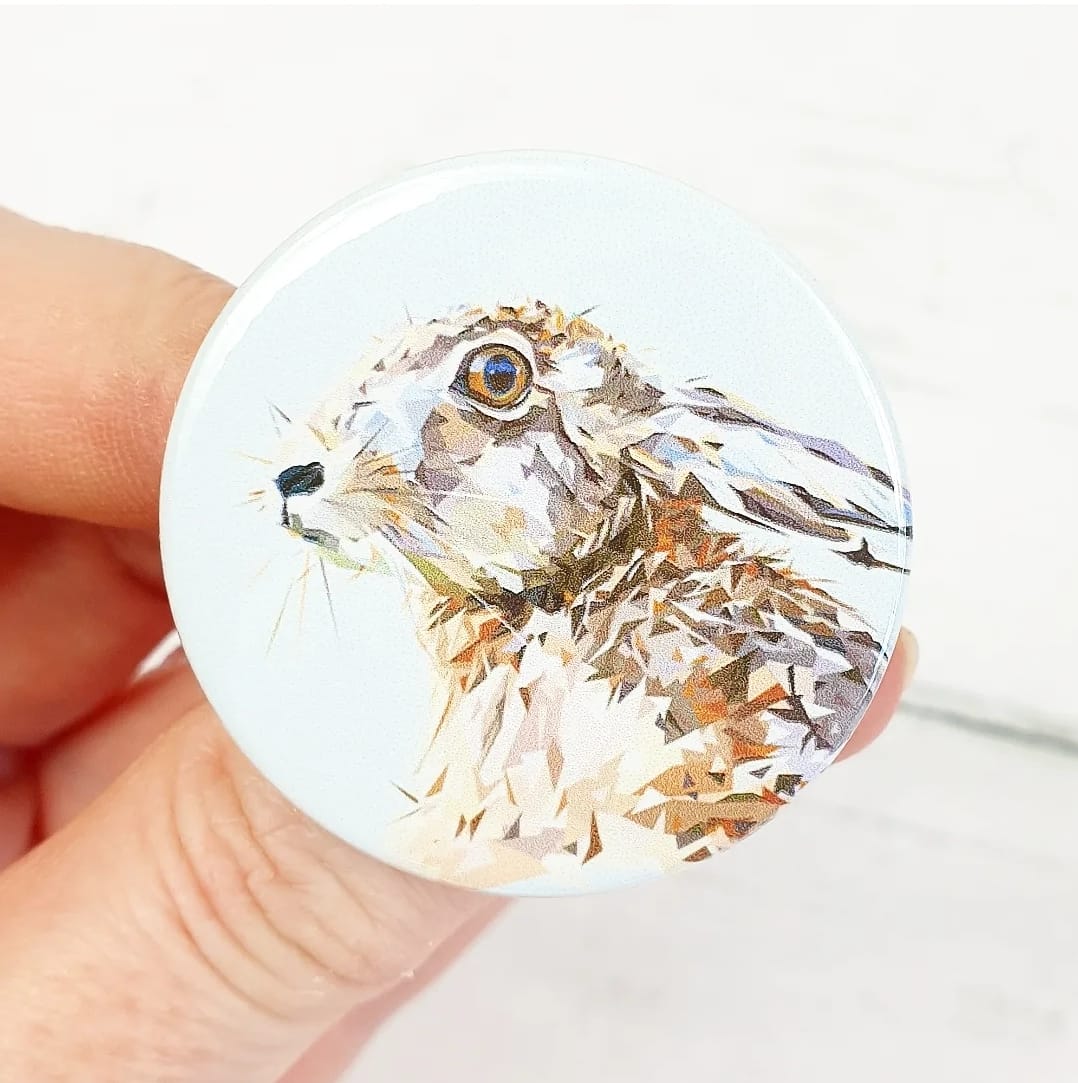 MOUNTAIN HARE pin badge – Louise Jennifer Design