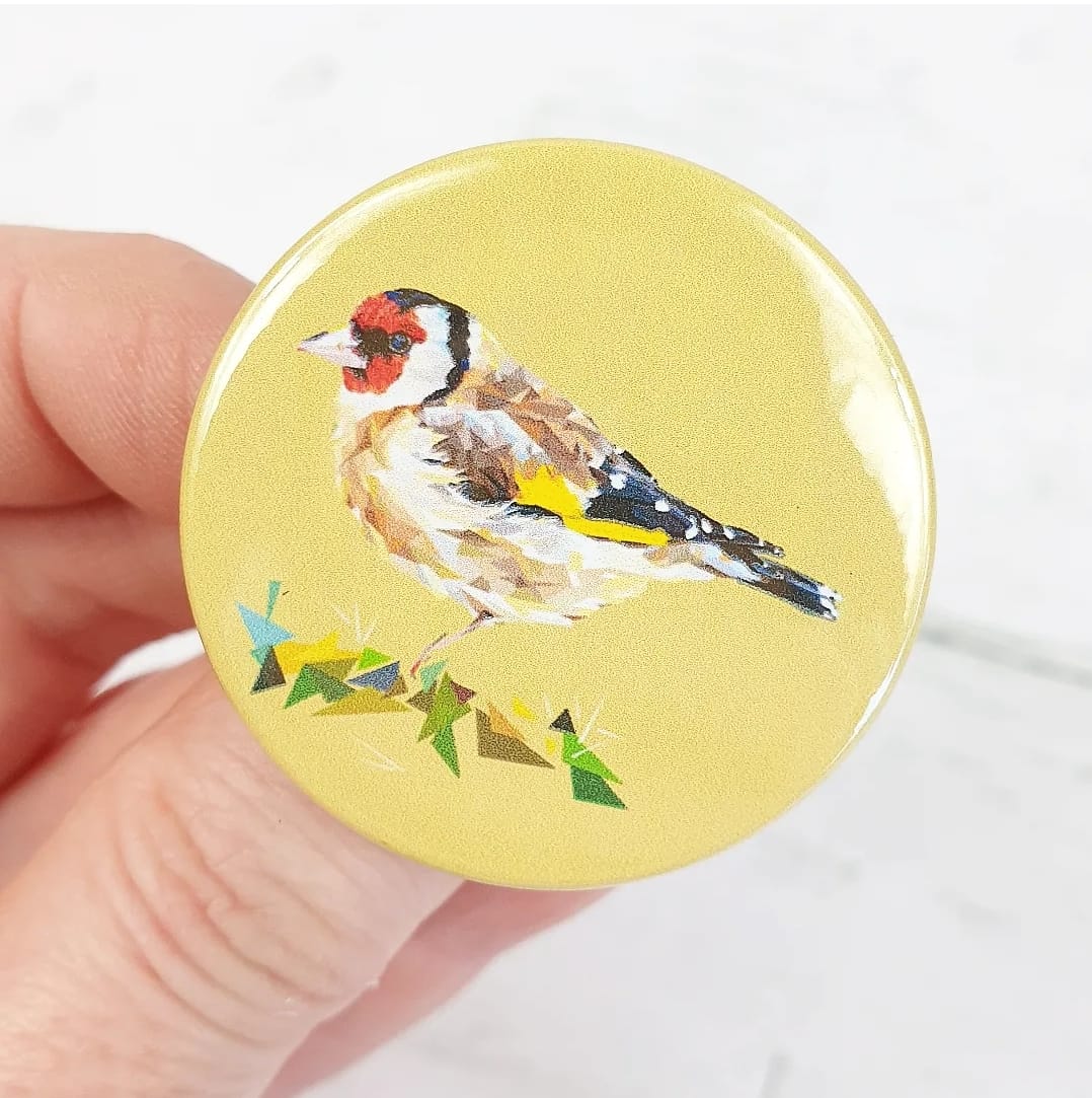 GOLDFINCH pin badge – Louise Jennifer Design