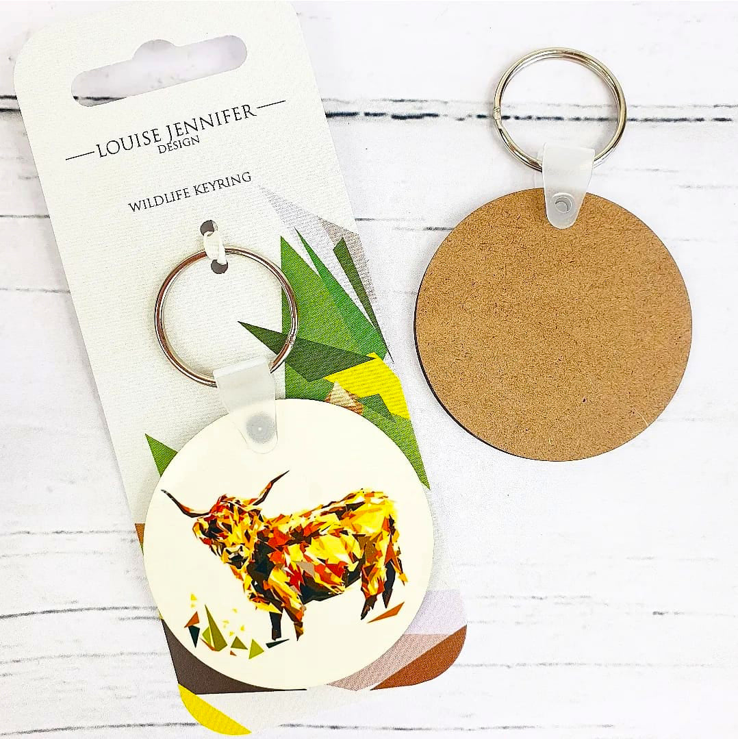 HIGHLAND COW keyring – Louise Jennifer Design