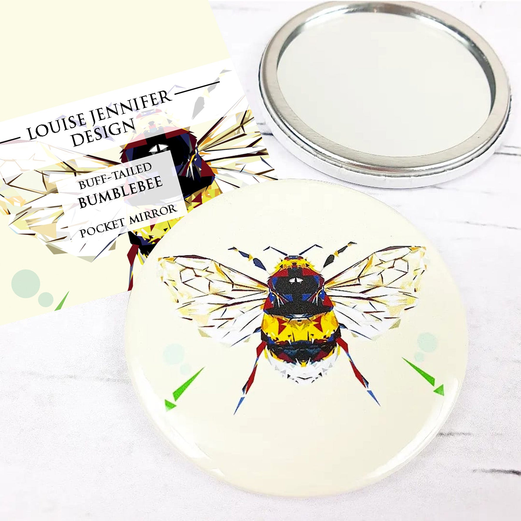 BUFF-TAILED BUMBLEBEE pocket mirror – Louise Jennifer Design