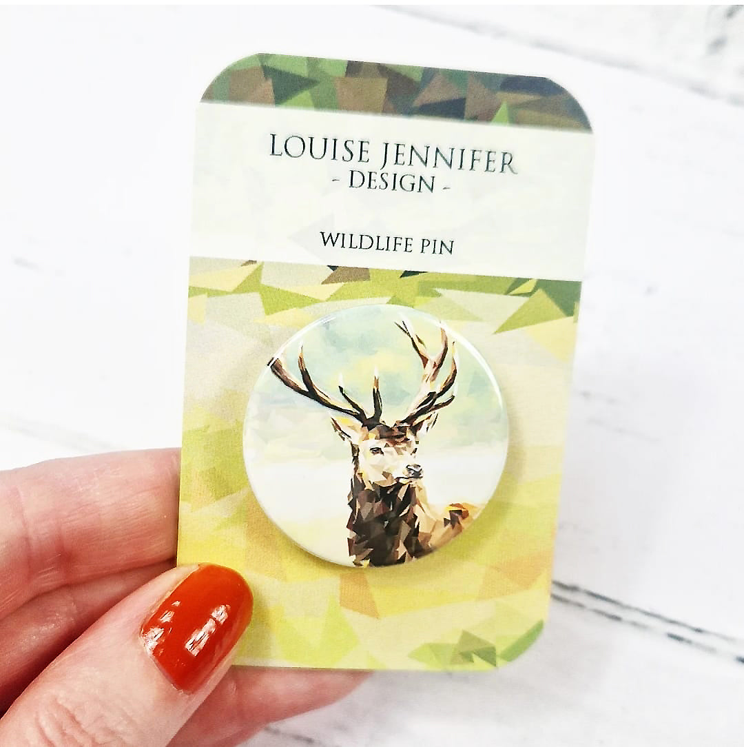RED STAG pin badge – Louise Jennifer Design