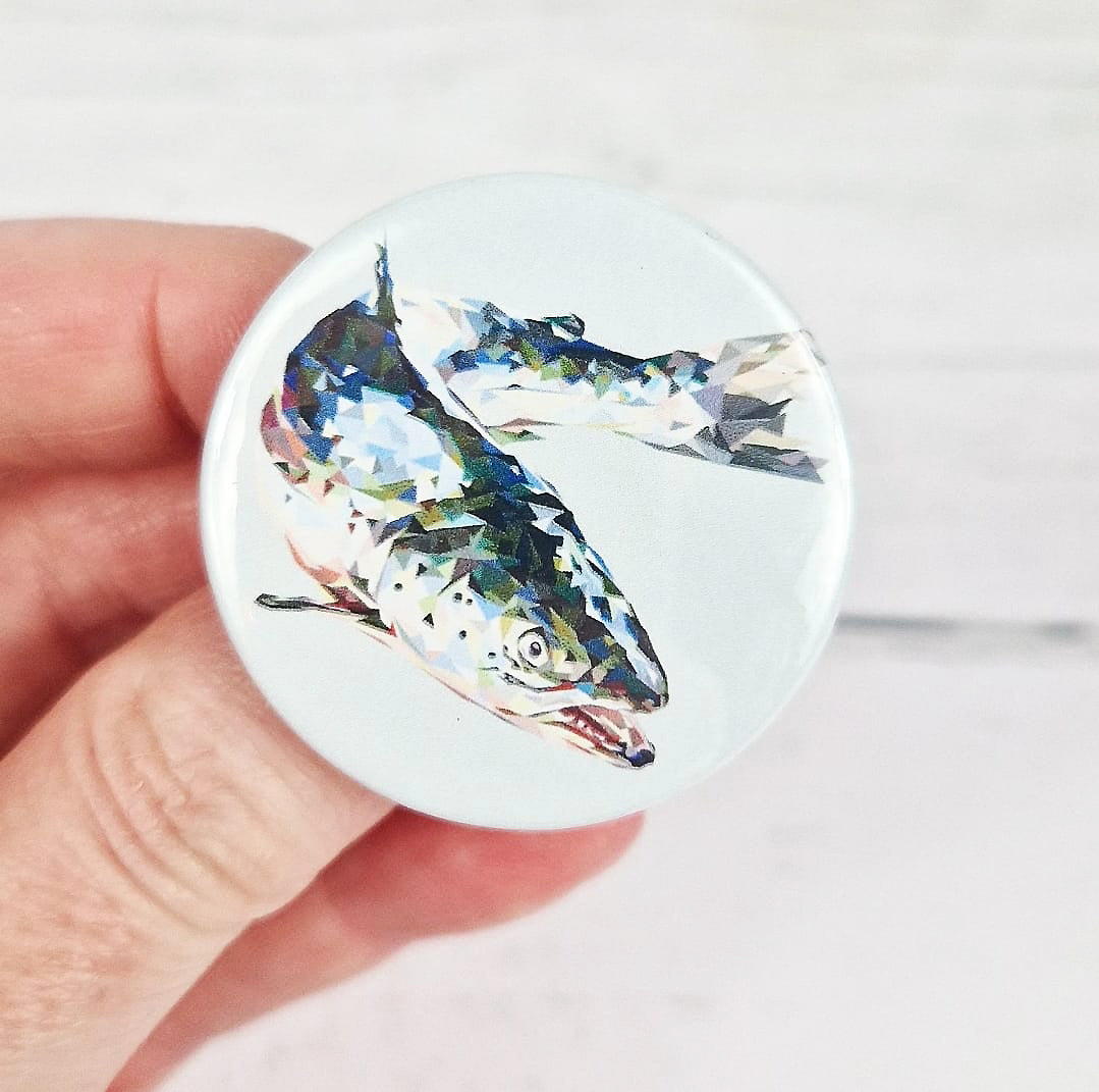 ATLANTIC SALMON pin badge – Louise Jennifer Design