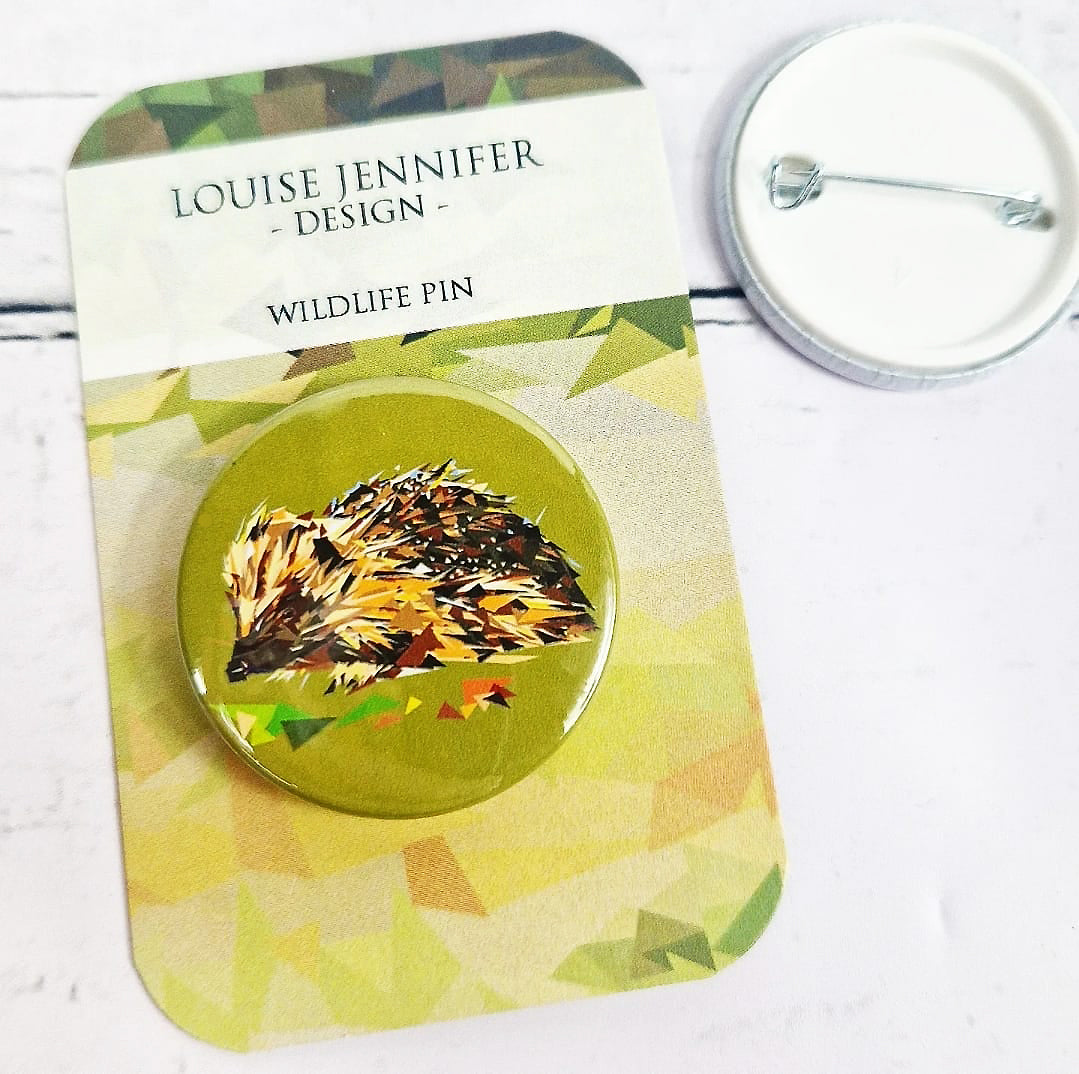 EUROPEAN HEDGEHOG pin badge – Louise Jennifer Design
