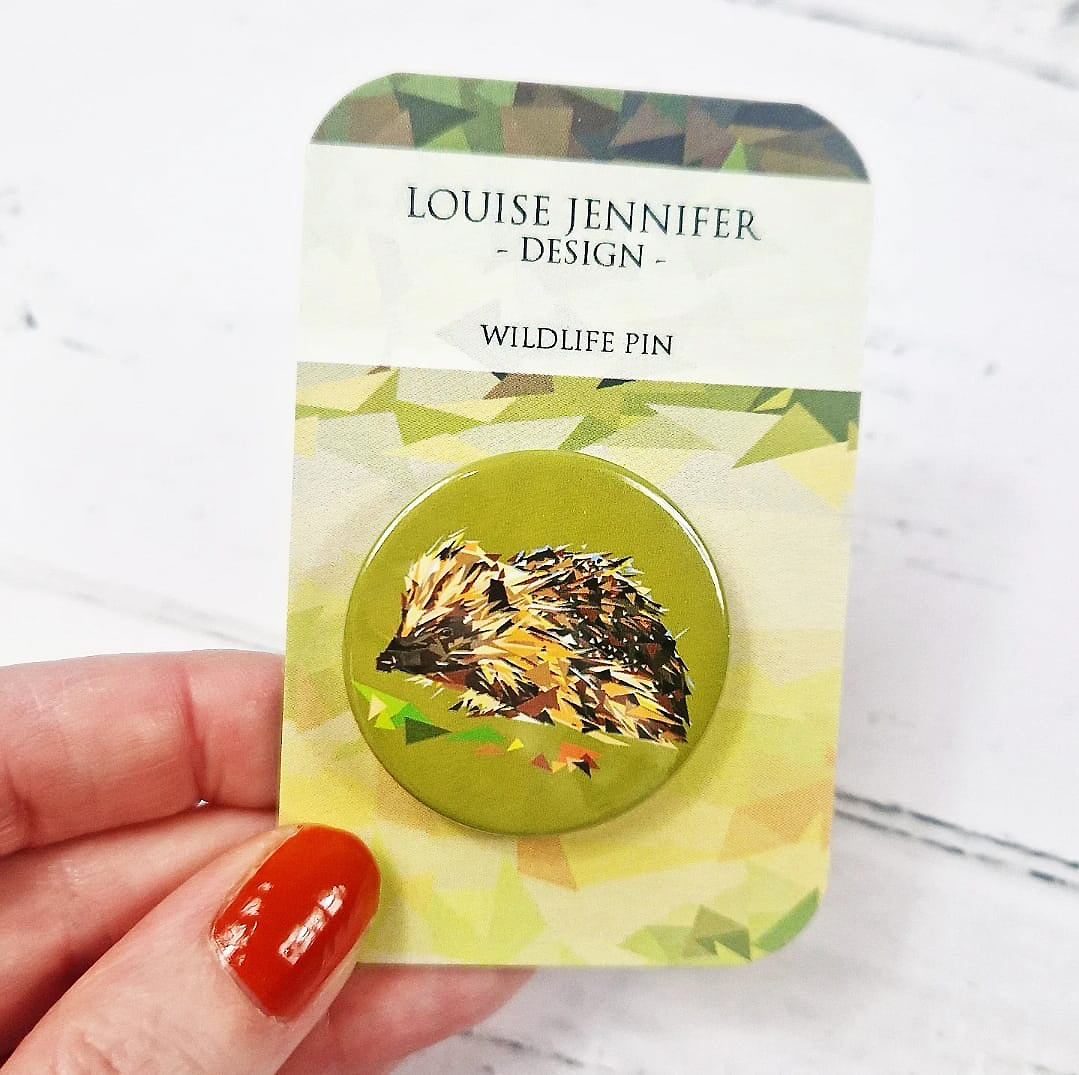 EUROPEAN HEDGEHOG pin badge – Louise Jennifer Design