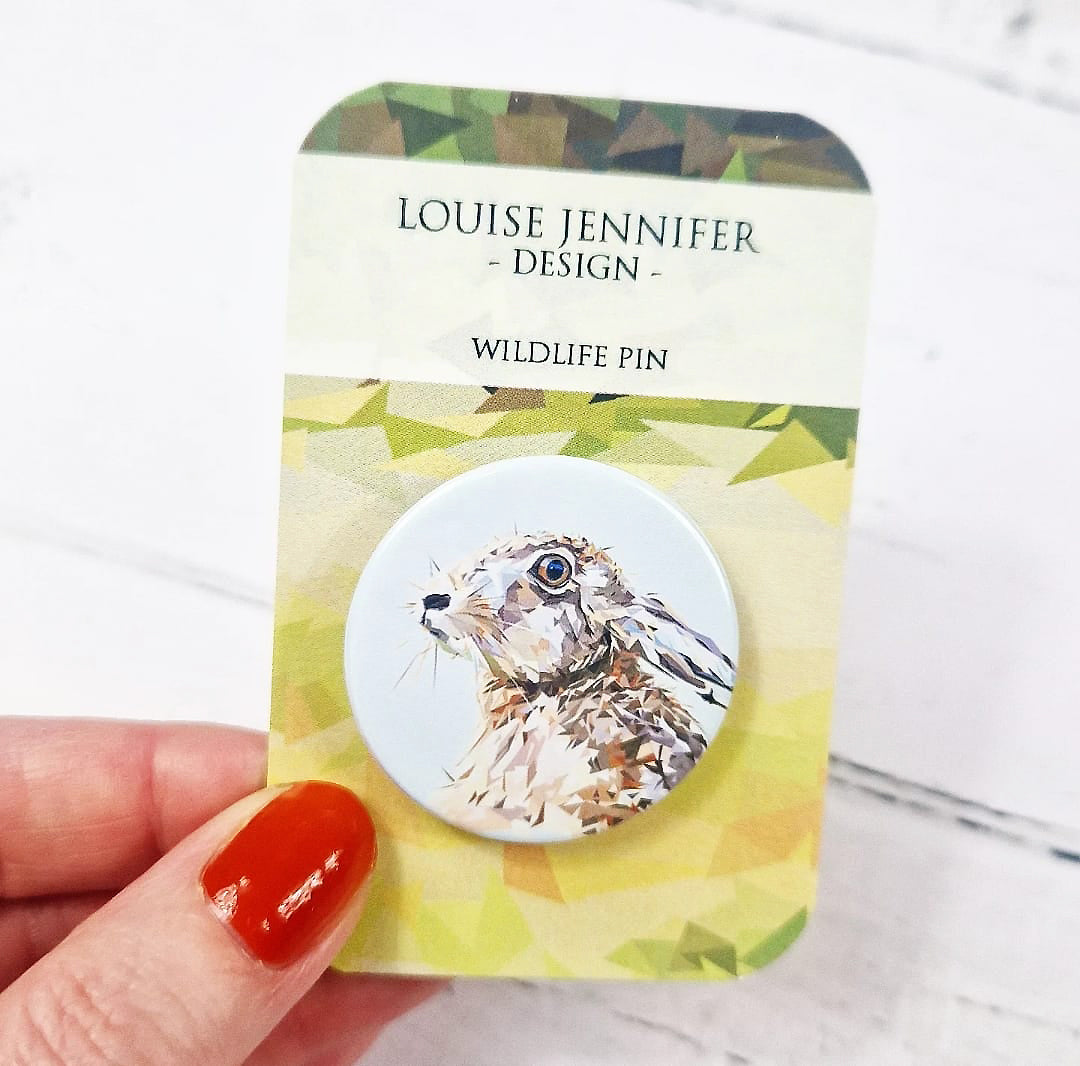 MOUNTAIN HARE pin badge – Louise Jennifer Design