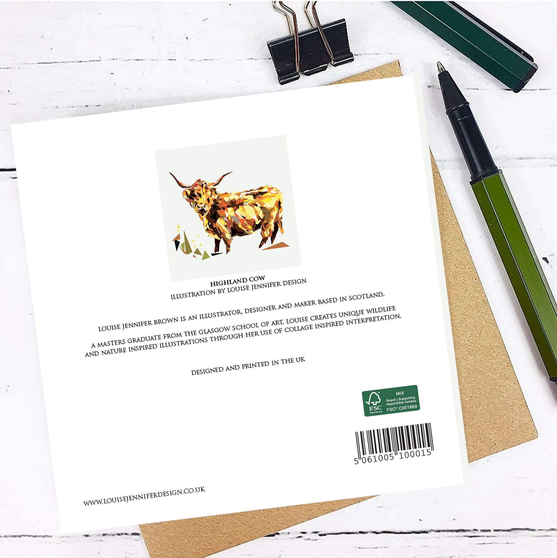 HIGHLAND COW greeting card – Louise Jennifer Design